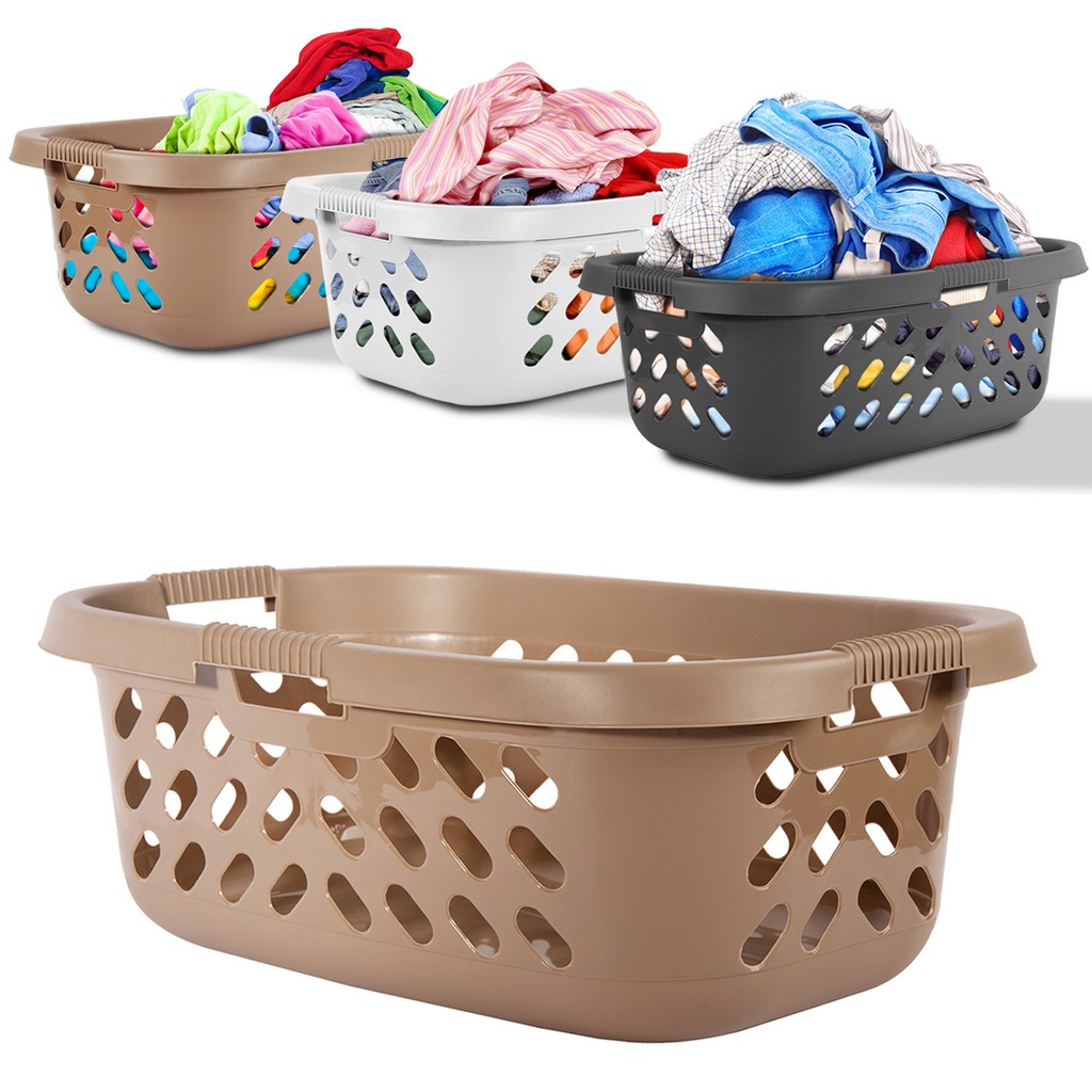 Plastic 50L Laundry Basket Hamper Hipster Clothes Washing Storage ...